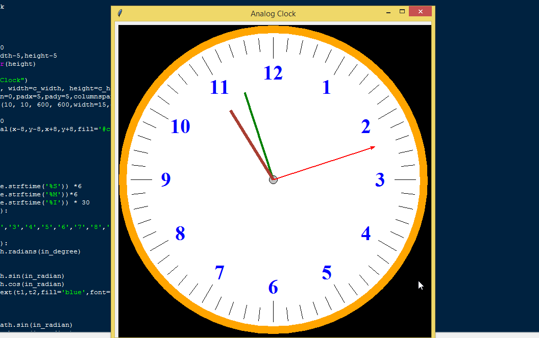 Simple Analog Clock Using Tkinter In Python Free Source Code Sourcecodester
